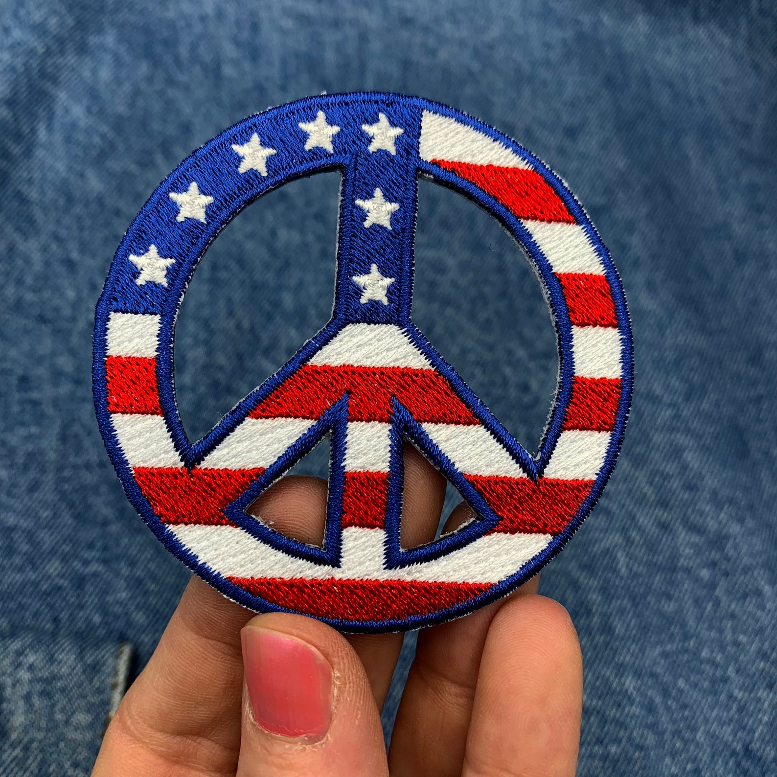 PEACE SIGN PATCH Iron-on Embroidered Anti-war Emblem Biker - Etsy
