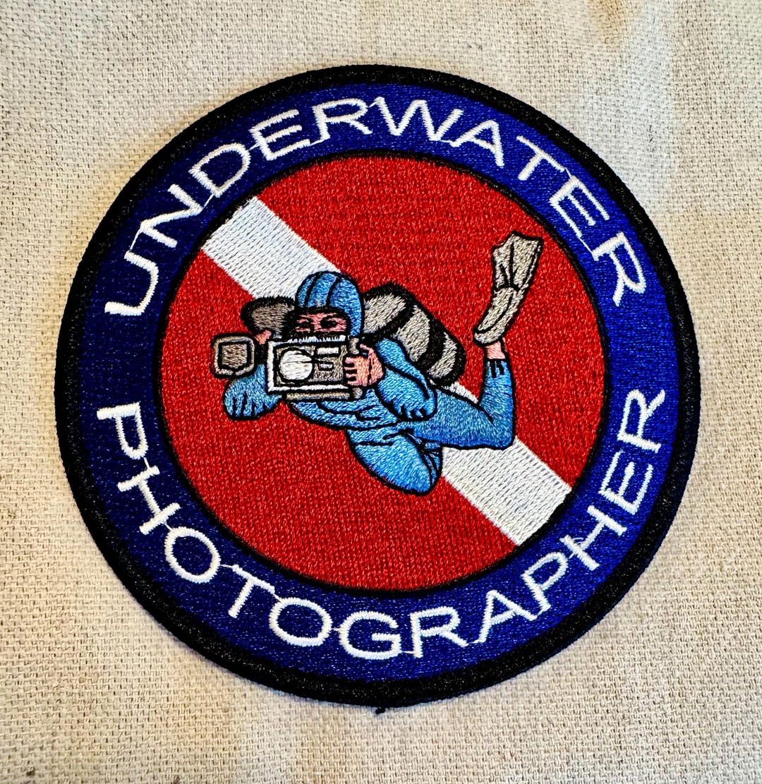 UNDERWATER PHOTOGRAPHER Scuba Diving PATCH Embroidered Iron-on Applique ...
