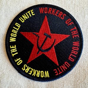 USSR COMMUNIST PATCH Workers of the World Unite Hammer Sickle ...