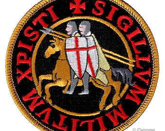 LARGE KNIGHTS TEMPLAR Seal Patch Iron-on Embroidered Black | Etsy