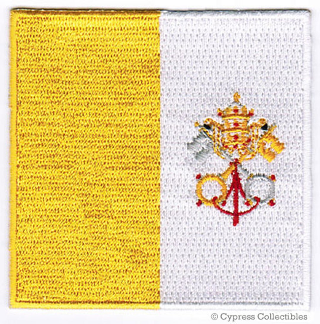 POPE FRANCIS FLAG Patch Vatican Emblem Iron-on Embroidered Emblem ...