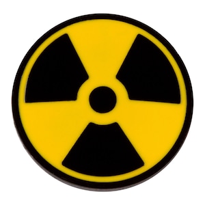 NUCLEAR SYMBOL Enamel Lapel PIN Yellow Biohazard Radiation Warning Sign ...
