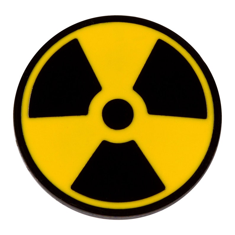 NUCLEAR SYMBOL Enamel Lapel PIN Yellow Biohazard Radiation Warning Sign ...