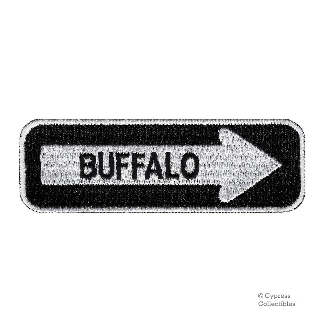 BUFFALO ROAD SIGN Patch Embroidered Iron-on Applique One Way - Etsy