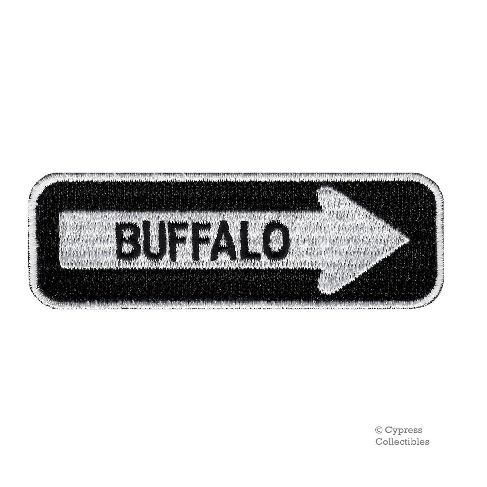 BUFFALO ROAD SIGN Patch Embroidered Iron-on Applique One Way - Etsy