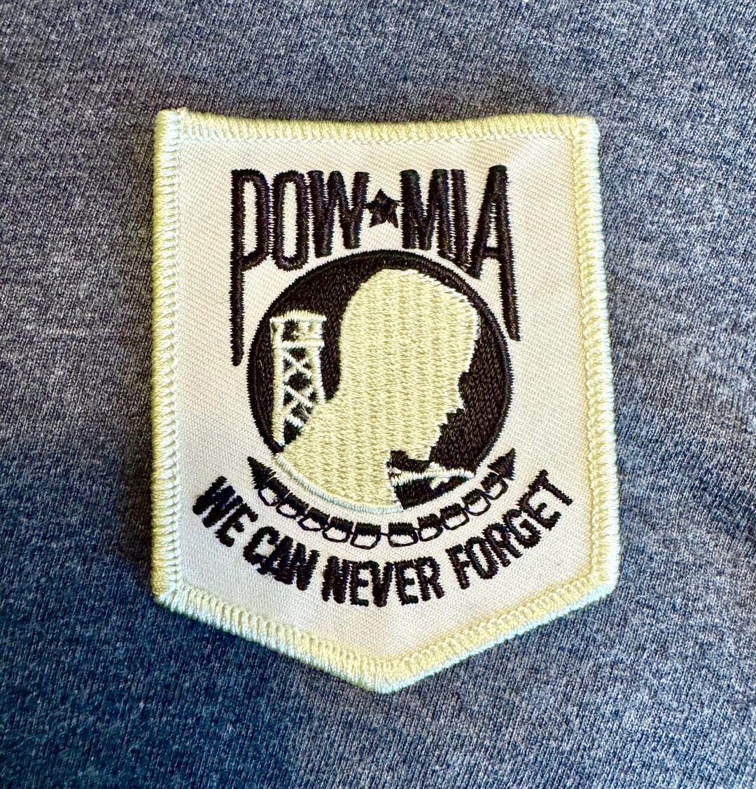 POW-MIA PATCH White Iron-on Embroidered Applique Military Emblem ...