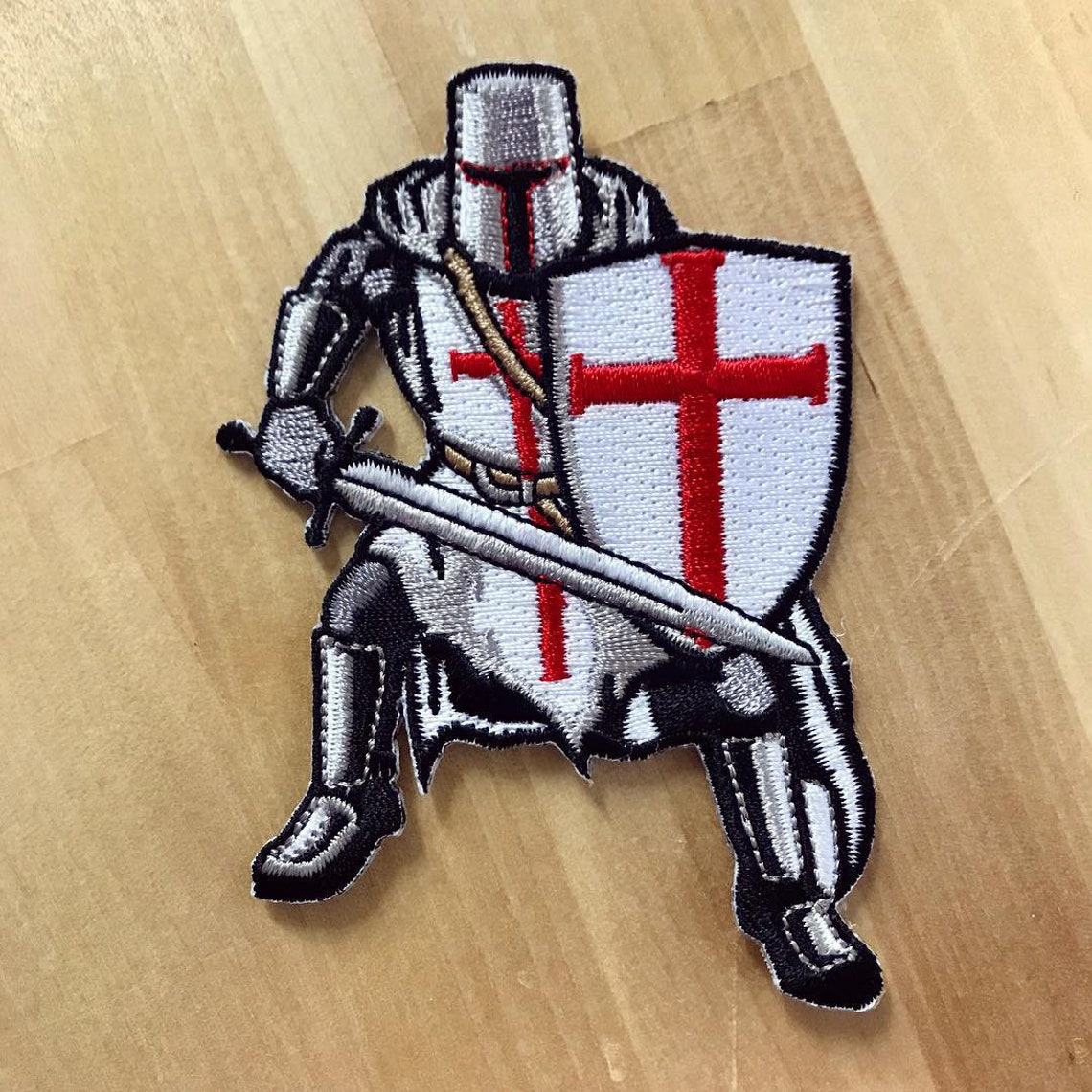 KNIGHTS TEMPLAR ARMOR Patch Iron-on Embroidered White Crusades | Etsy