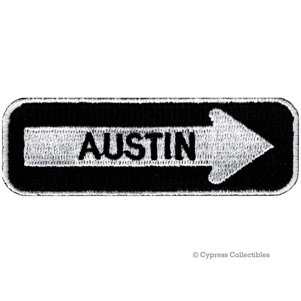 AUSTIN ROAD SIGN Patch Embroidered Iron-on Applique One Way | Etsy