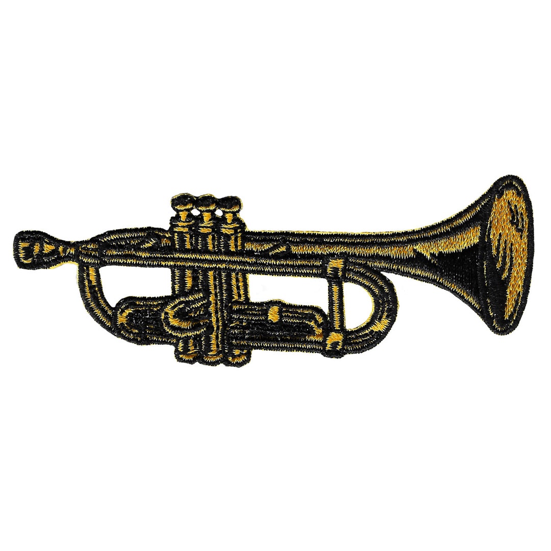 TRUMPET BAND PATCH Embroidered Iron-on Brass Musical Instrument ...