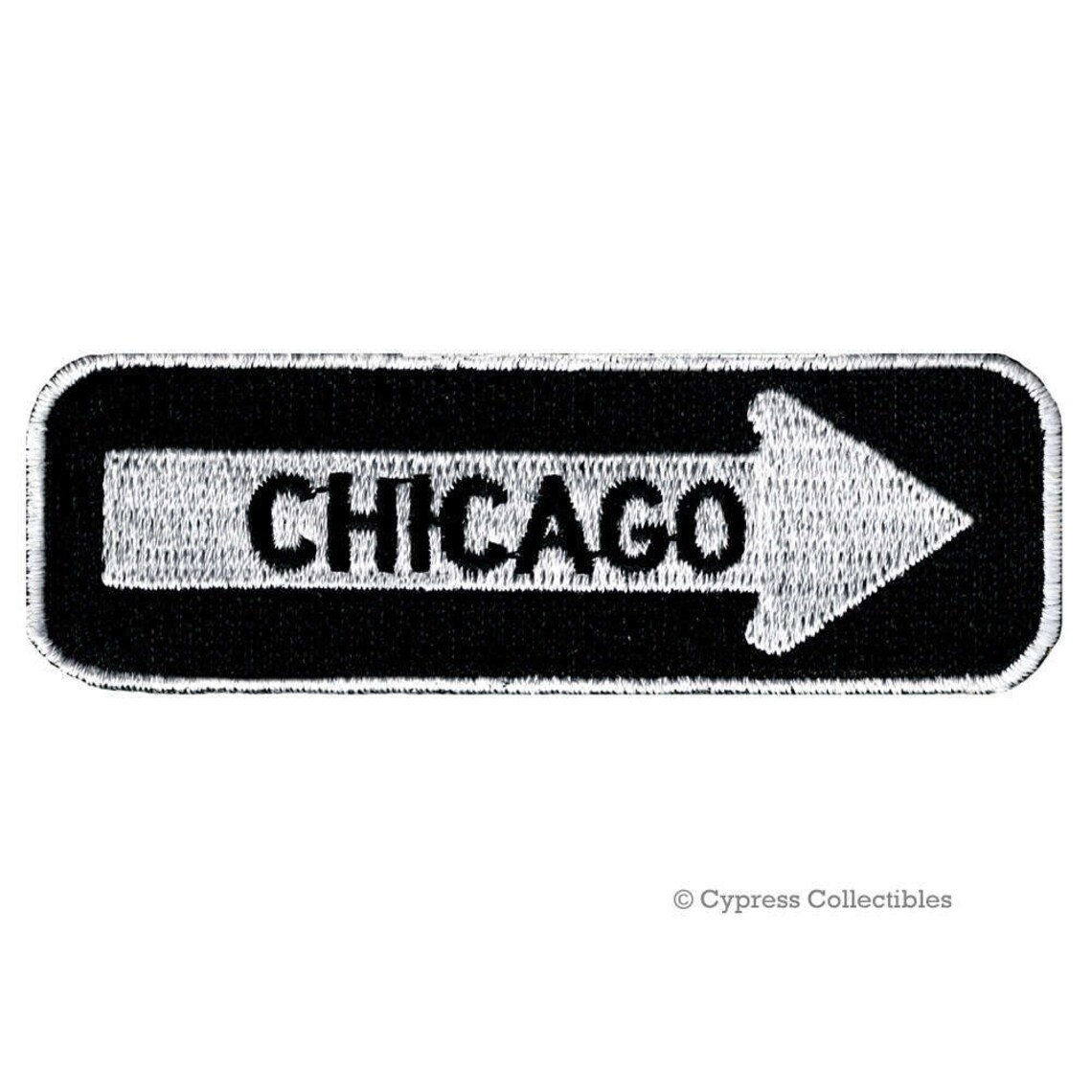 CHICAGO ROAD SIGN patch embroidered iron-on One Way Highway | Etsy