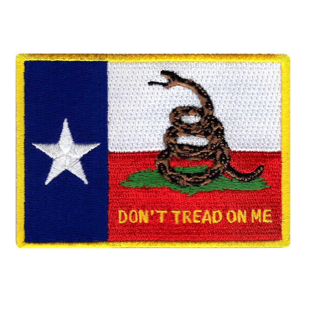 TEXAS GADSDEN State Flag PATCH Iron-on Embroidered Applique Top Quality ...