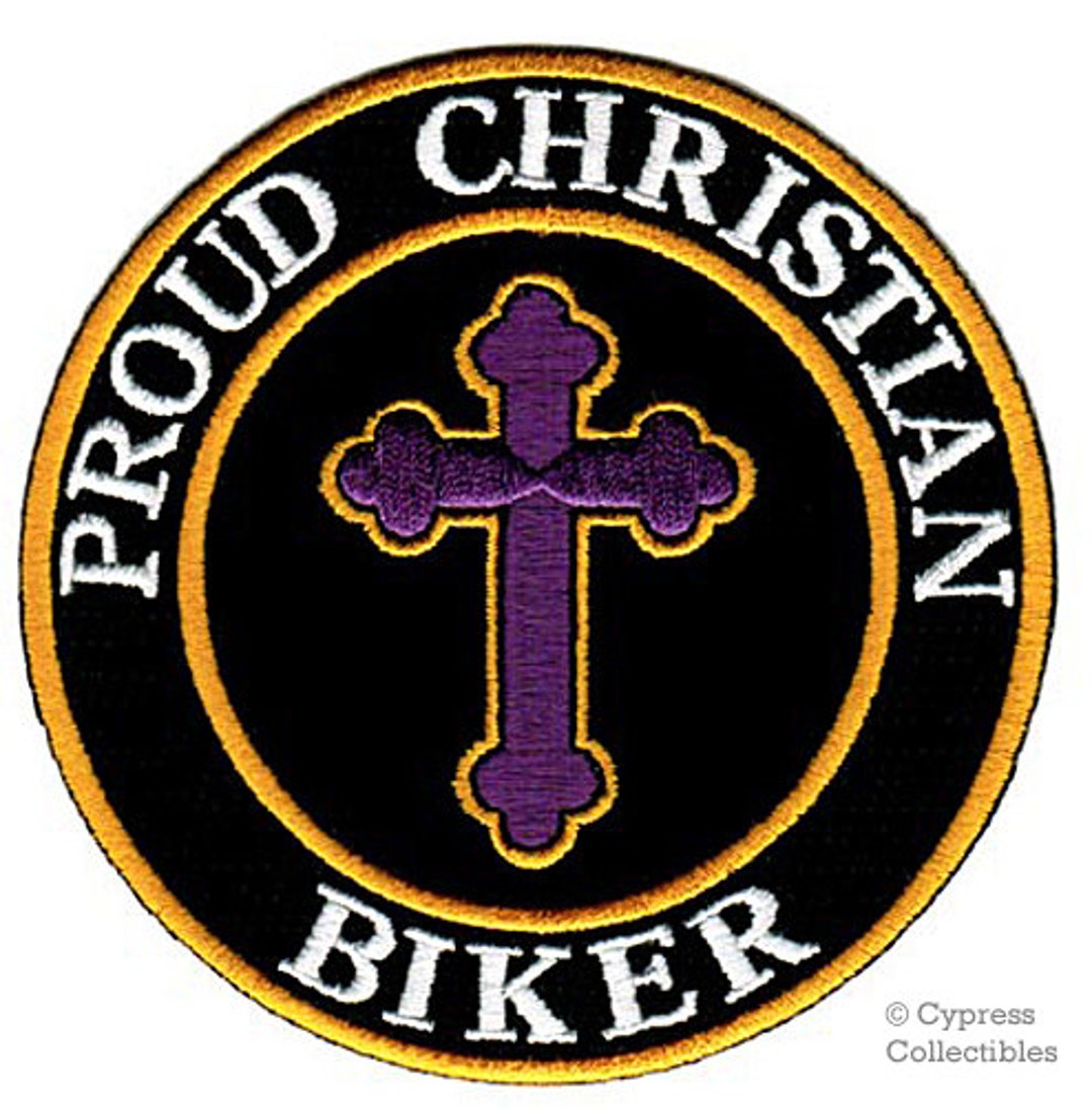 PROUD CHRISTIAN BIKER Patch Embroidered Iron-on Applique Religious ...