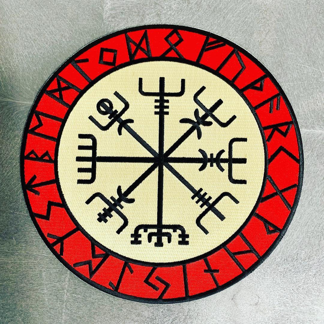 LARGE ICELANDIC COMPASS Patch Iron-on Embroidered Norway Historical ...