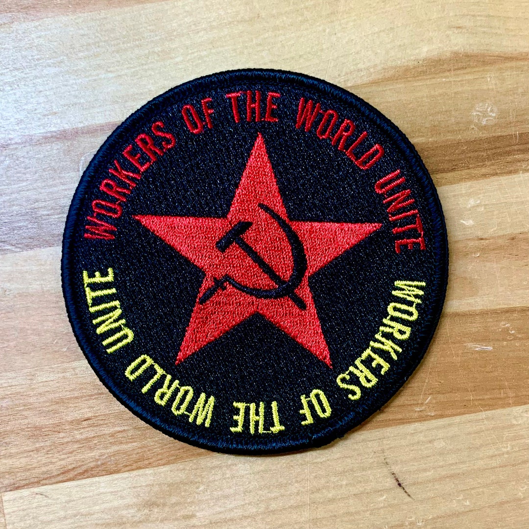USSR COMMUNIST PATCH Workers of the World Unite Hammer Sickle ...