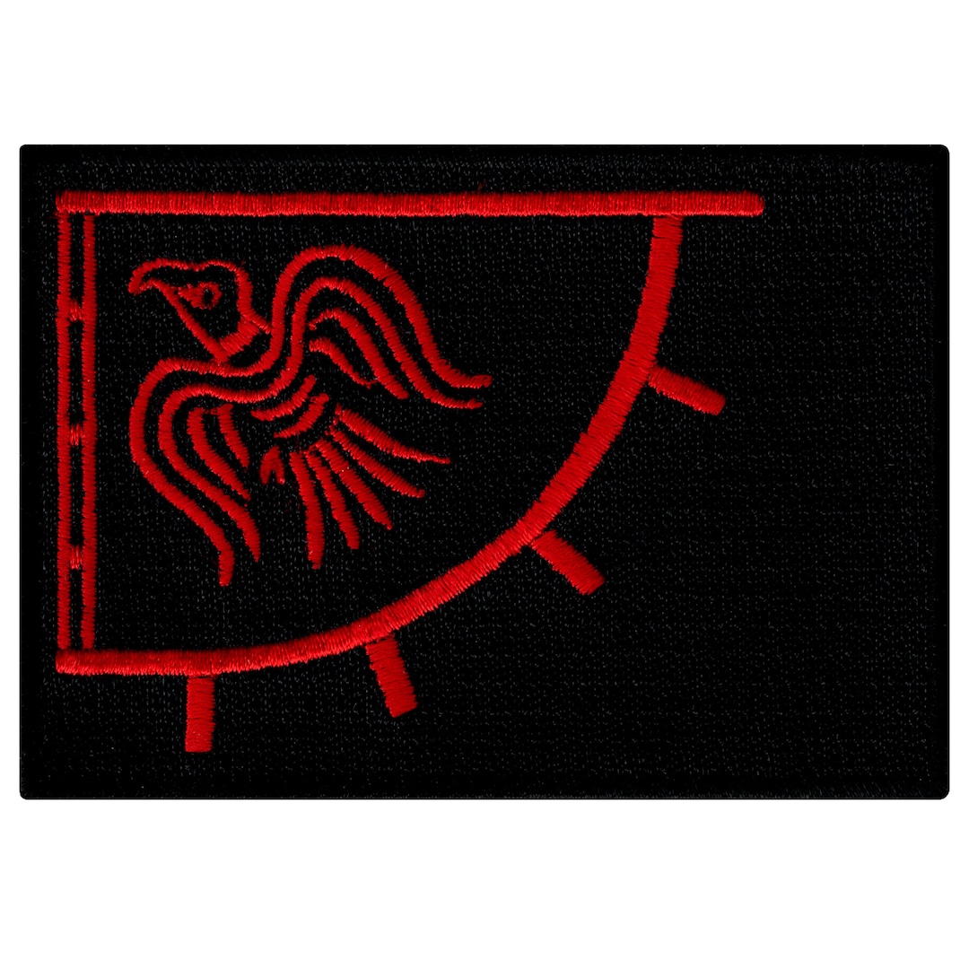 VIKING RAVEN BANNER Red Flag Patch Iron-on Embroidered Applique Norway ...
