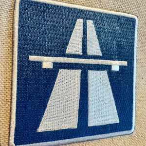 AUTOBAHN ROAD SIGN Patch Iron-on Embroidered Applique Germany Highway - Etsy