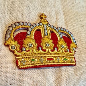 KING QUEEN CROWN Patch Iron-on Embroidered Funny Novelty Royalty ...