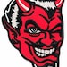 RED DEVIL PATCH Iron-on Embroidered Applique 666 Skull Evil Devil ...