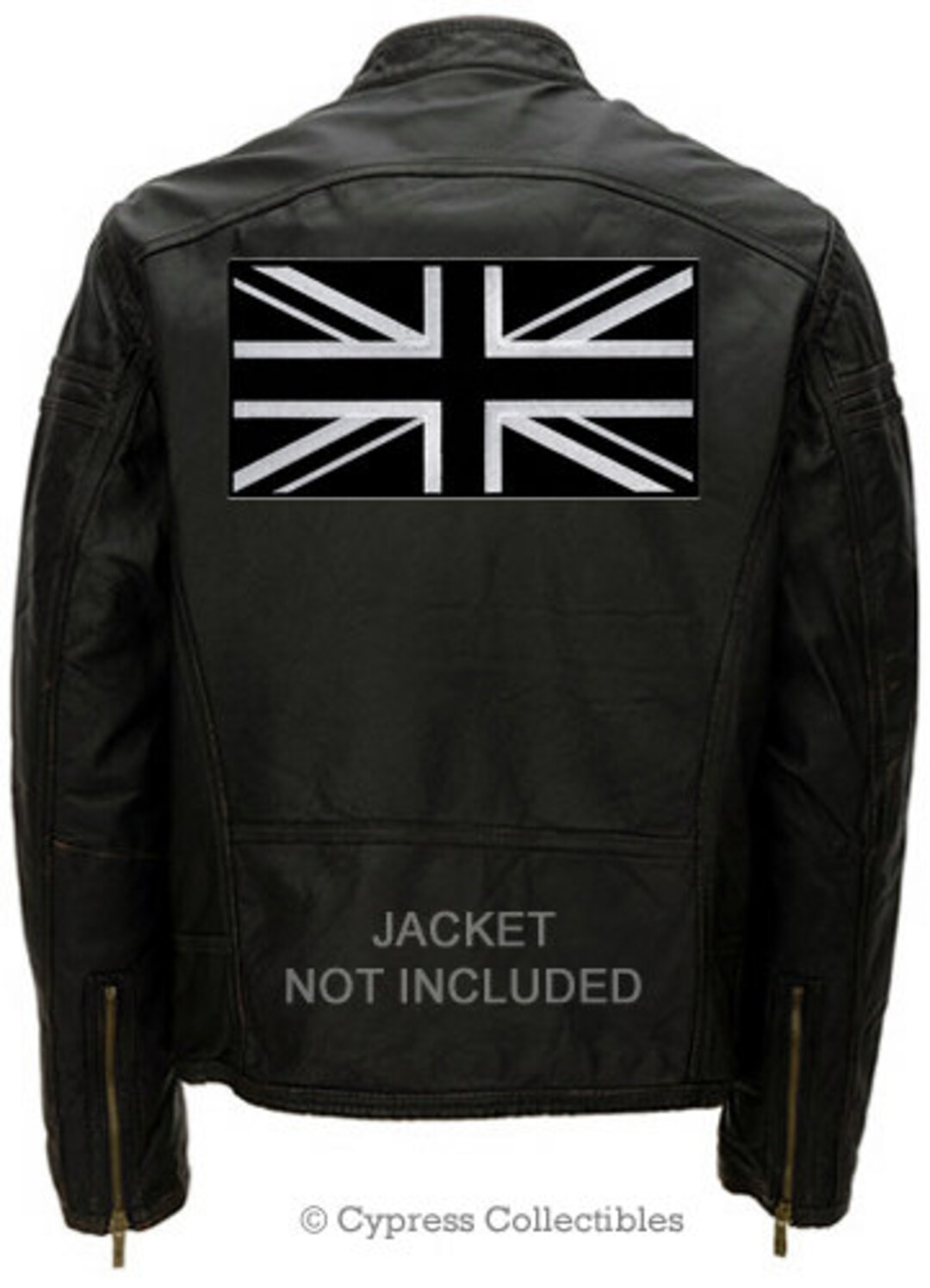 Large Black UNION JACK UK Flag Patch Iron-on Embroidered Applique Top ...
