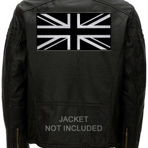 Large Black UNION JACK UK Flag Patch Iron-on Embroidered Applique Top ...