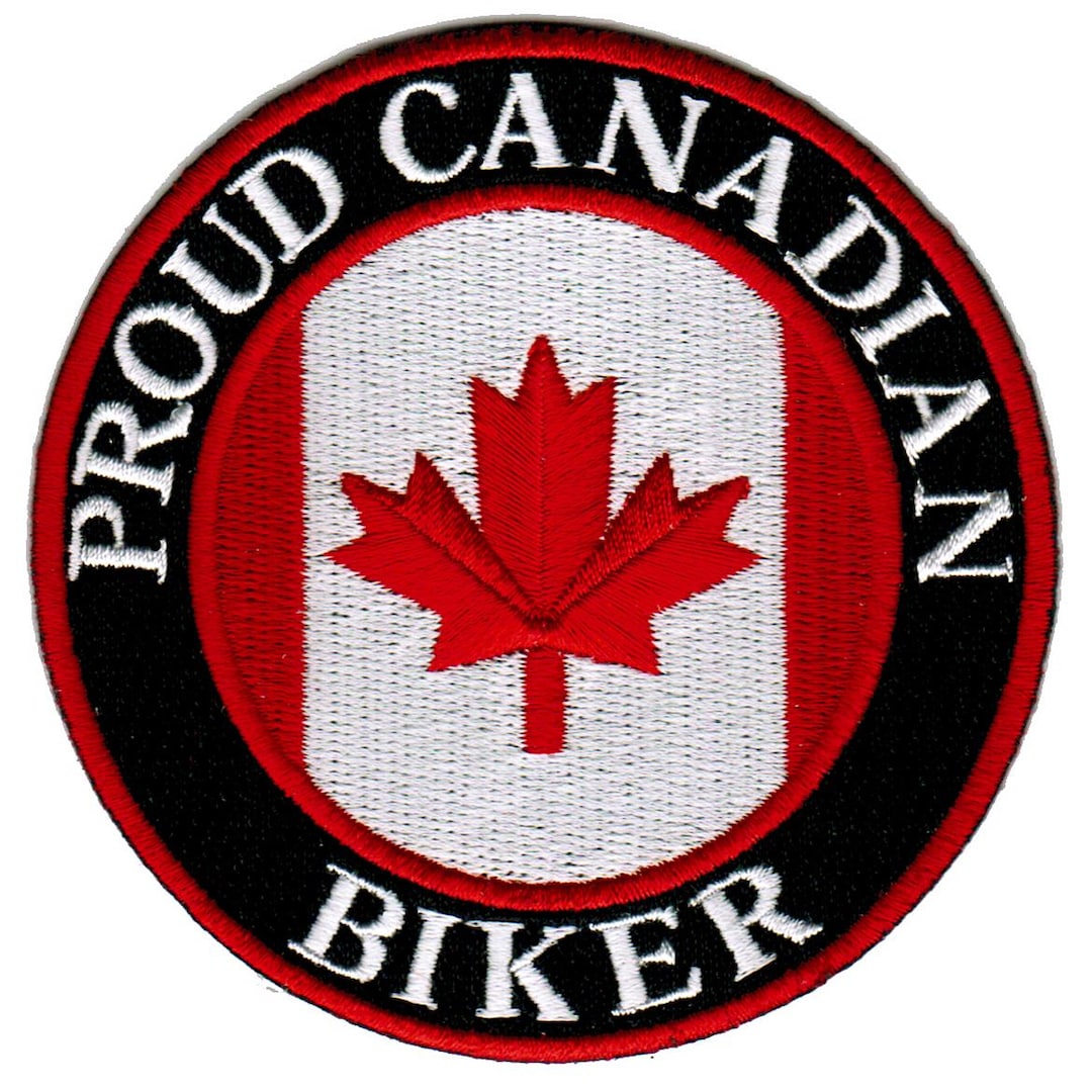 PROUD CANADIAN BIKER Patch Embroidered Iron-on Applique Canada Flag - Etsy