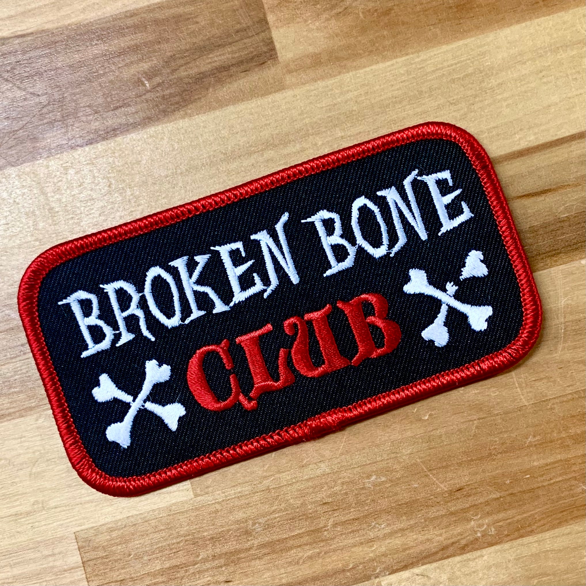 BROKEN BONE CLUB Patch Iron-on Embroidered Applique Nametag - Etsy