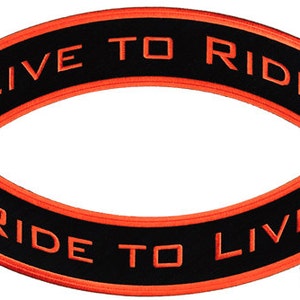Large LIVE TO RIDE Rocker Patches Plain Font Iron-on - Etsy