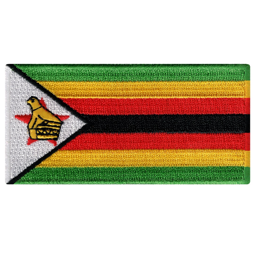 Zimbabwe Flag Patch: Embroidered Iron-on Applique (3.5x1.75-inches) - Etsy