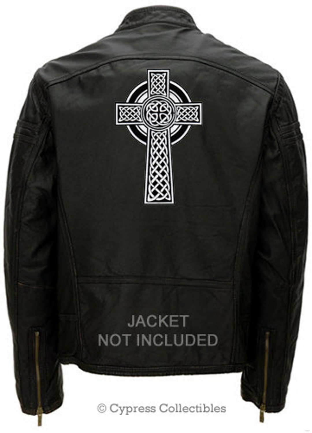 Large CELTIC CROSS PATCH Iron-on Embroidered Irish White Crucifix ...