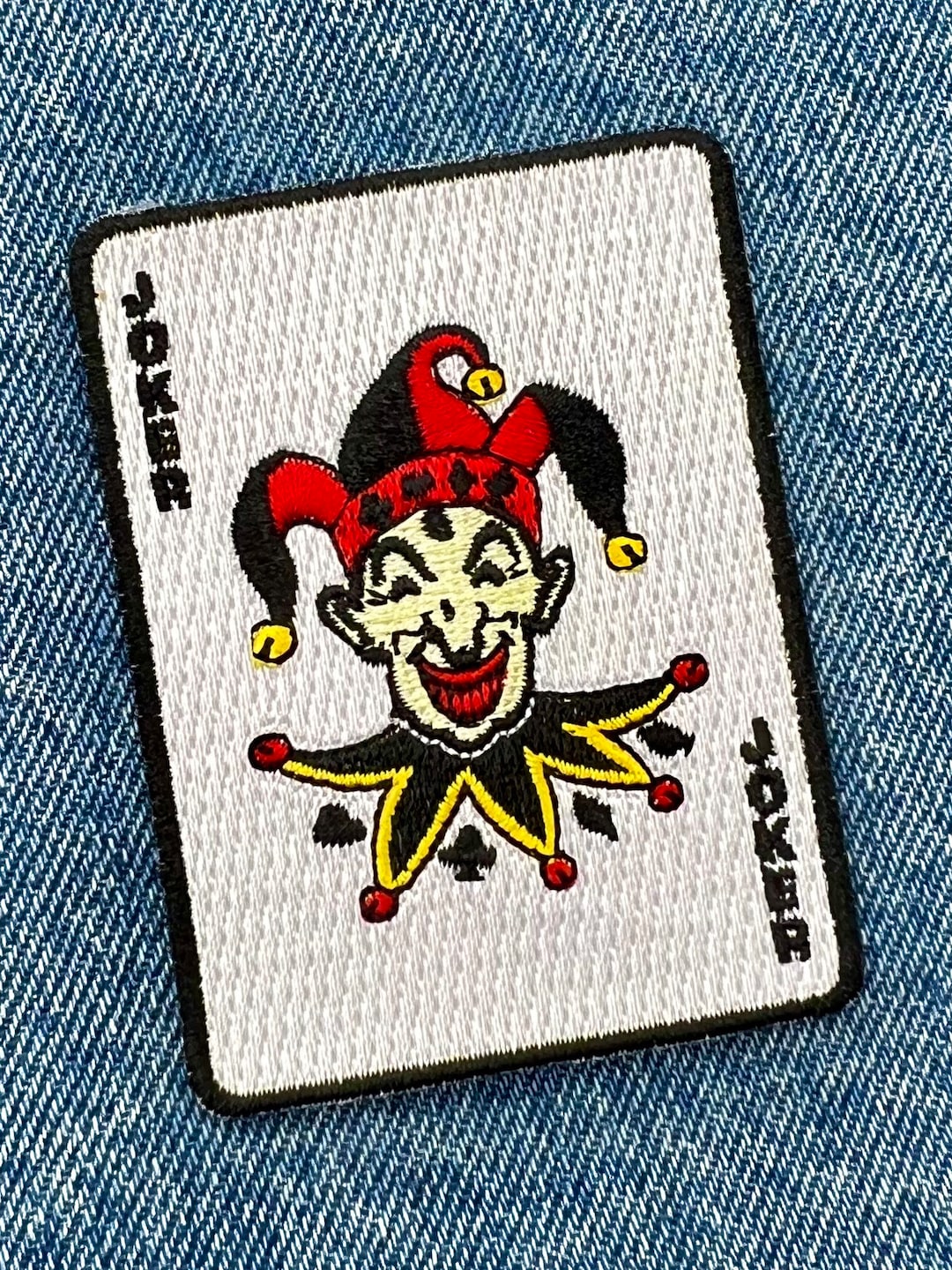 JOKER CARD PATCH Iron-on Embroidered Playing Card Poker Playing Cards ...