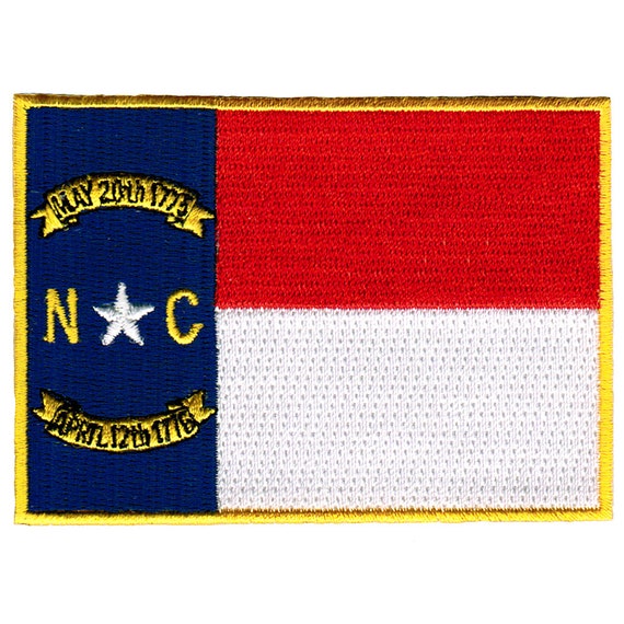 NORTH CAROLINA State Flag PATCH Iron-on Embroidered Applique | Etsy