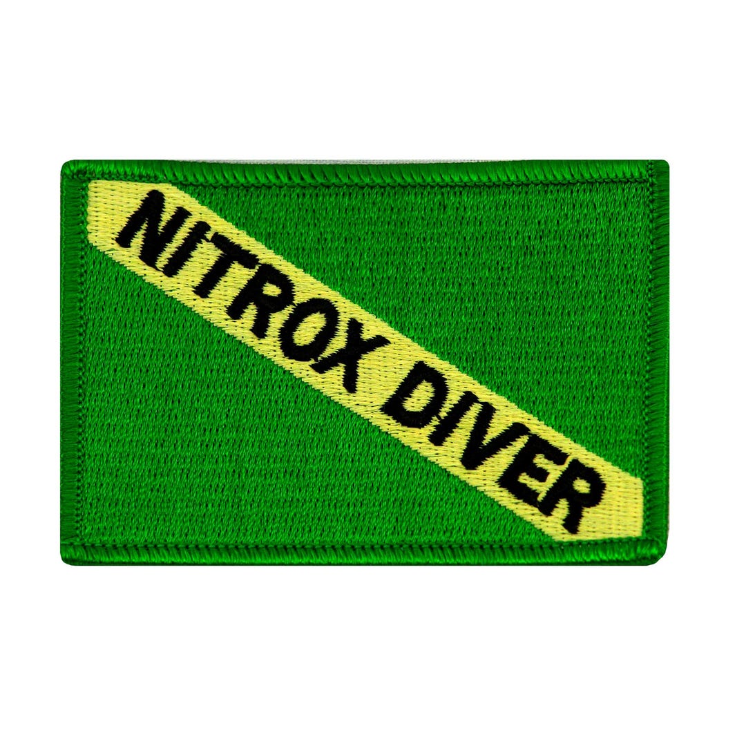 NITROX DIVER PATCH Green Flag Scuba Diving Embroidered Iron-on Applique ...