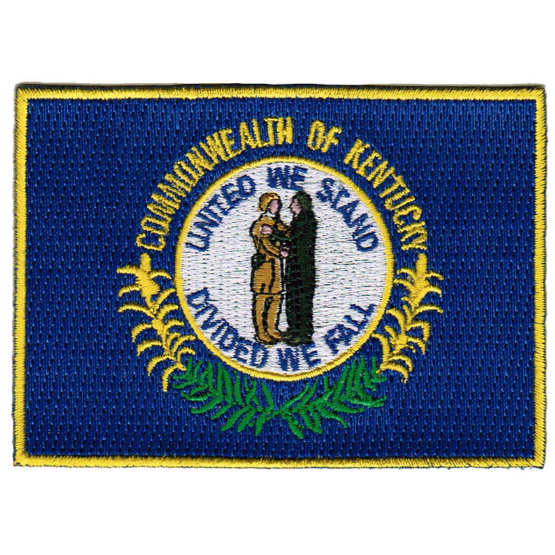 Kentucky State Flag Patch: Embroidered Iron-on Applique (3.5x2.5-inches ...