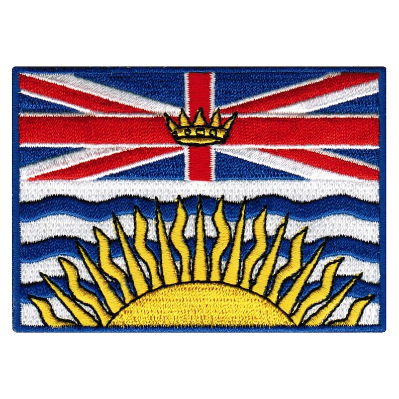 BRITISH COLUMBIA FLAG Patch Canada Iron-on Embroidered - Etsy