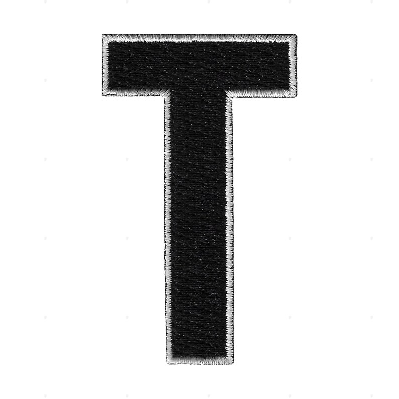 Black ALPHABET LETTERS PATCH Iron-on Embroidered Applique - Etsy