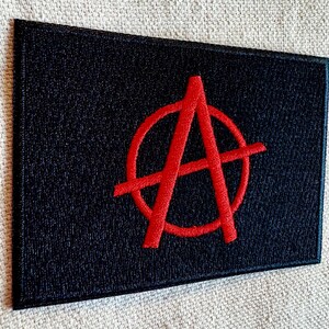 ANARCHY FLAG PATCH Iron-on Embroidered Applique Circle A Symbol - Etsy
