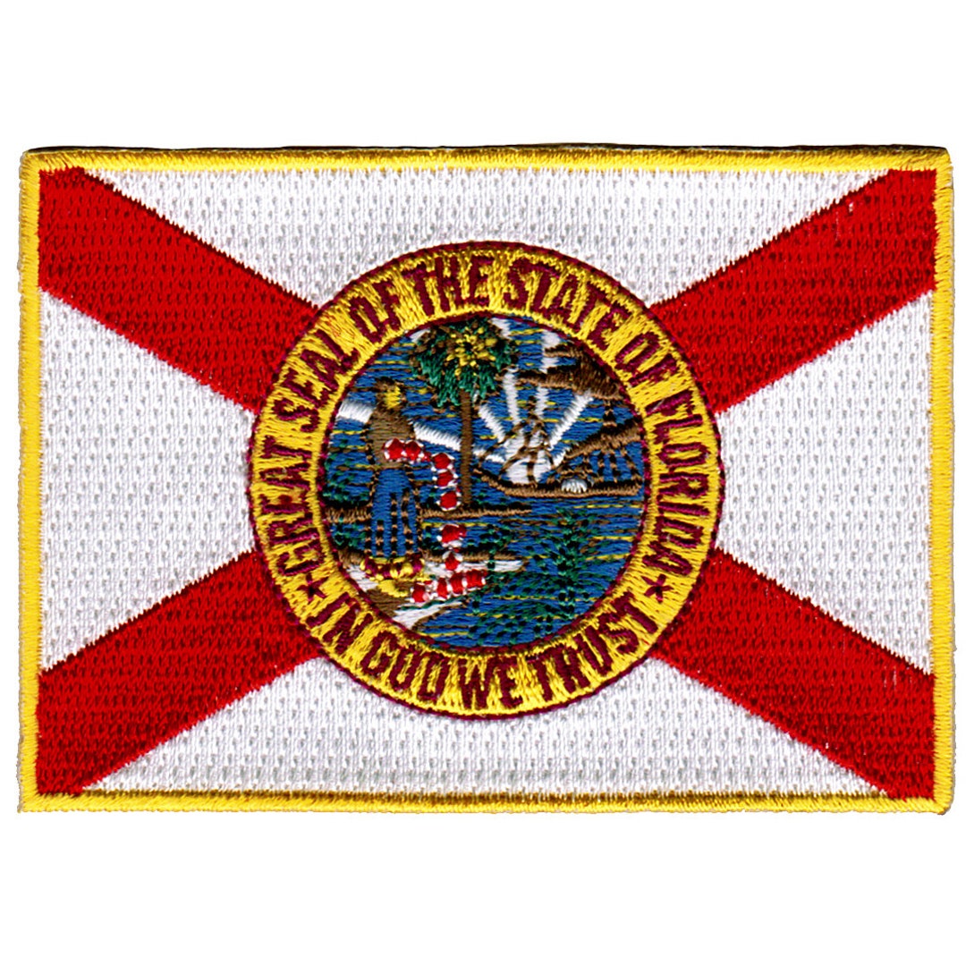 Florida State Flag Patch: Embroidered Iron-on Applique (3.5x2.5-inches ...