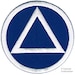 ALCOHOLICS ANONYMOUS Iron-on Patch SOBER Symbol Sobriety Marker Blue ...