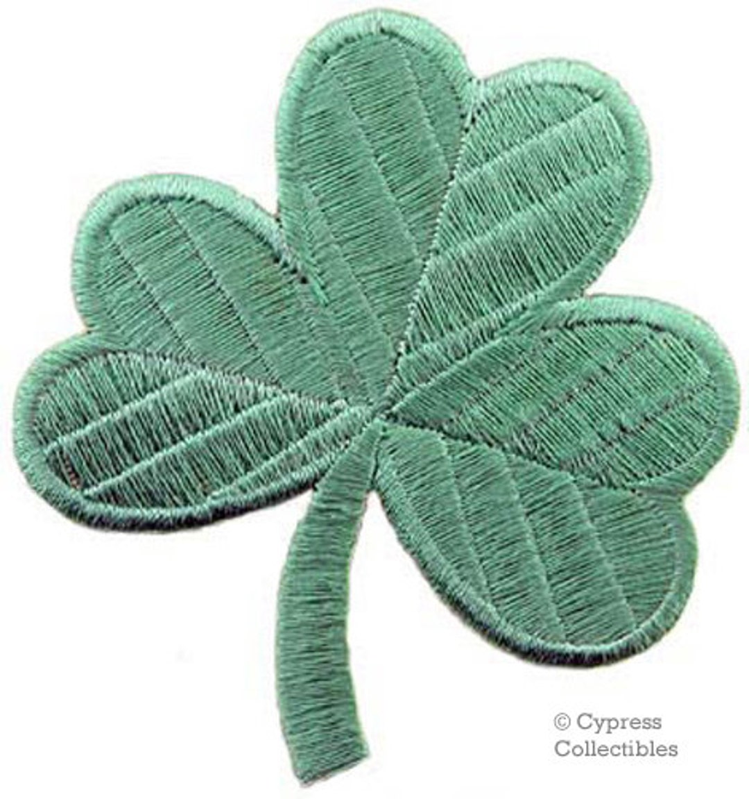 LUCKY IRISH CLOVER Patch Iron-on Embroidered Shamrock Ireland Light ...