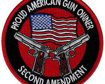 Large Proud American GUN OWNER PATCH Iron-on Embroidered 2nd | Etsy