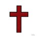 CHRISTIAN CROSS PATCH Red/black Iron-on Embroidered Religious Biker ...