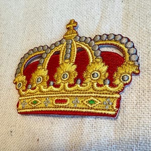 KING QUEEN CROWN Patch Iron-on Embroidered Funny Novelty Royalty ...