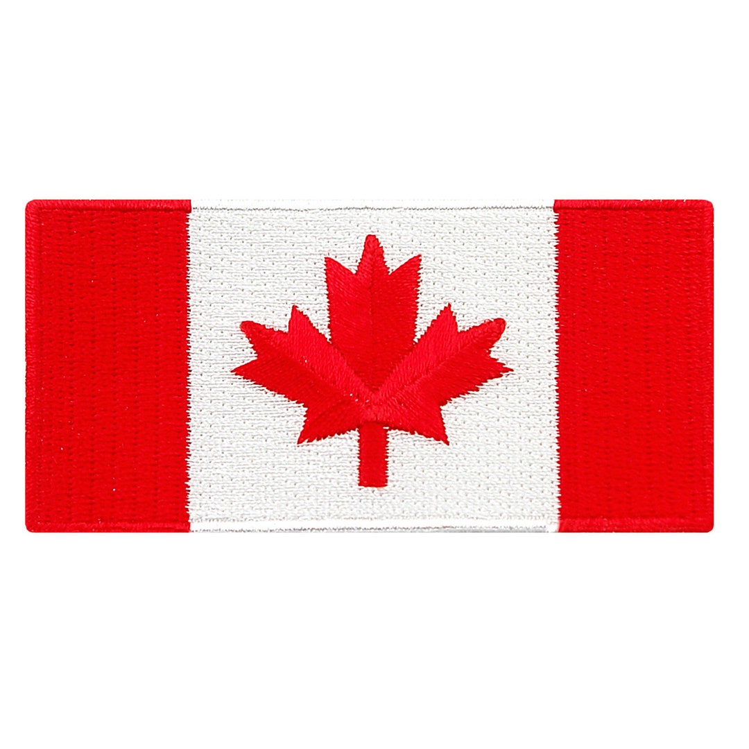 RED CANADA FLAG Patch Canadian Iron-on Embroidered Applique Top Quality ...