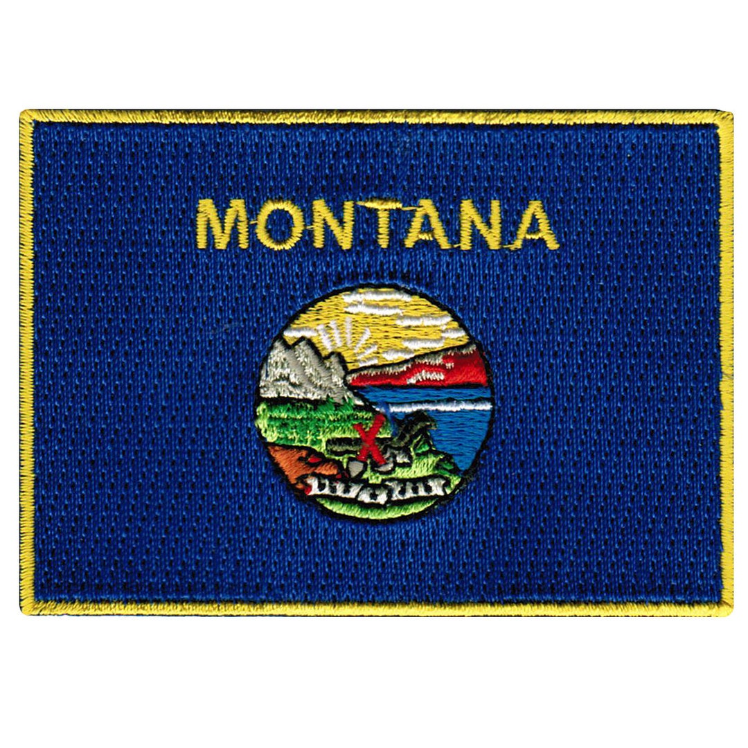 Montana State Flag Patch: Embroidered Iron-on Applique (3.5x2.5-inches ...