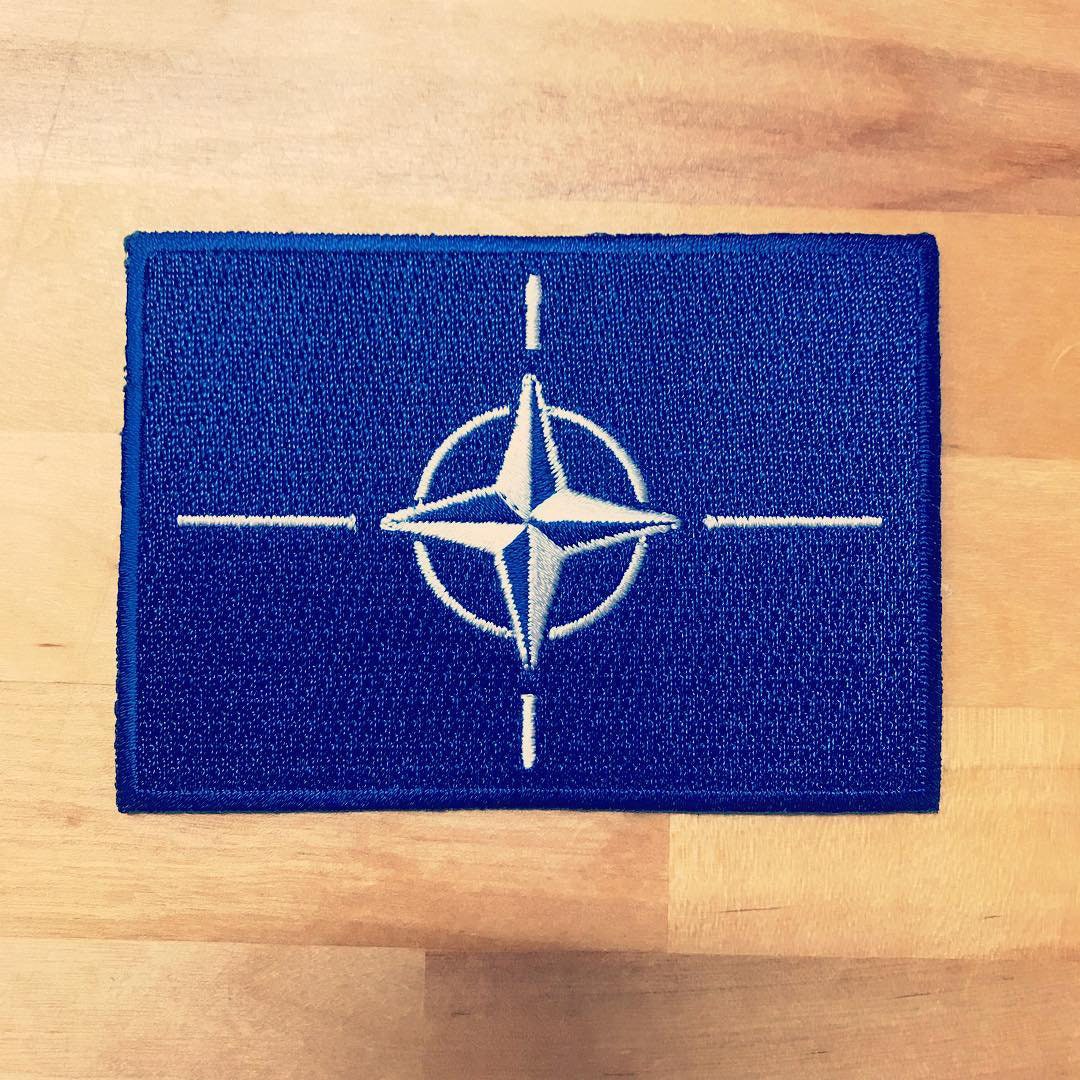 NATO MILITARY FLAG Patch Iron-on Embroidered Applique Europe North ...
