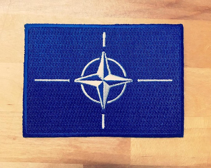NATO MILITARY FLAG Patch Iron-on Embroidered Applique Europe | Etsy