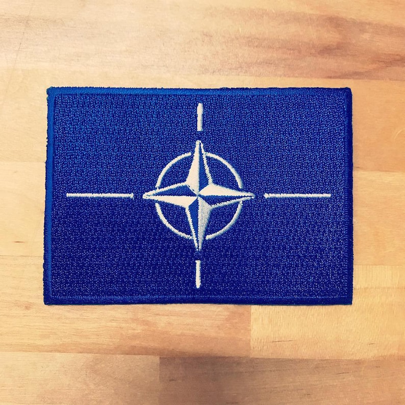 NATO MILITARY FLAG Patch Iron-on Embroidered Applique Europe - Etsy