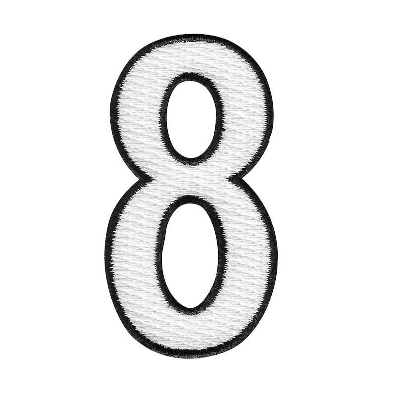 White NUMBERS PATCH Embroidered Iron-on Applique NUMERALS - Etsy