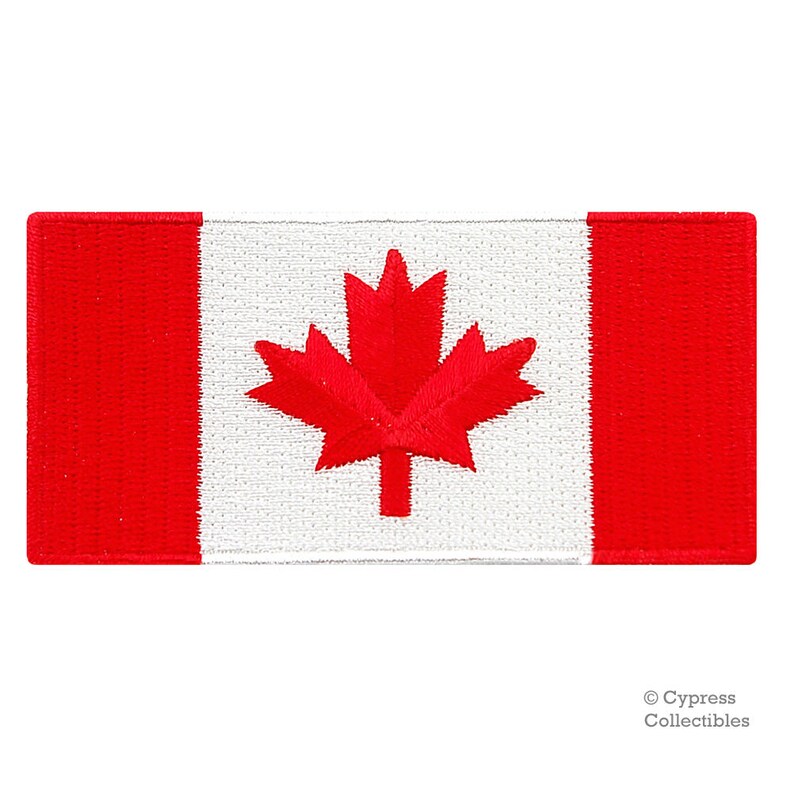 RED CANADA FLAG Patch Canadian iron-on embroidered applique | Etsy