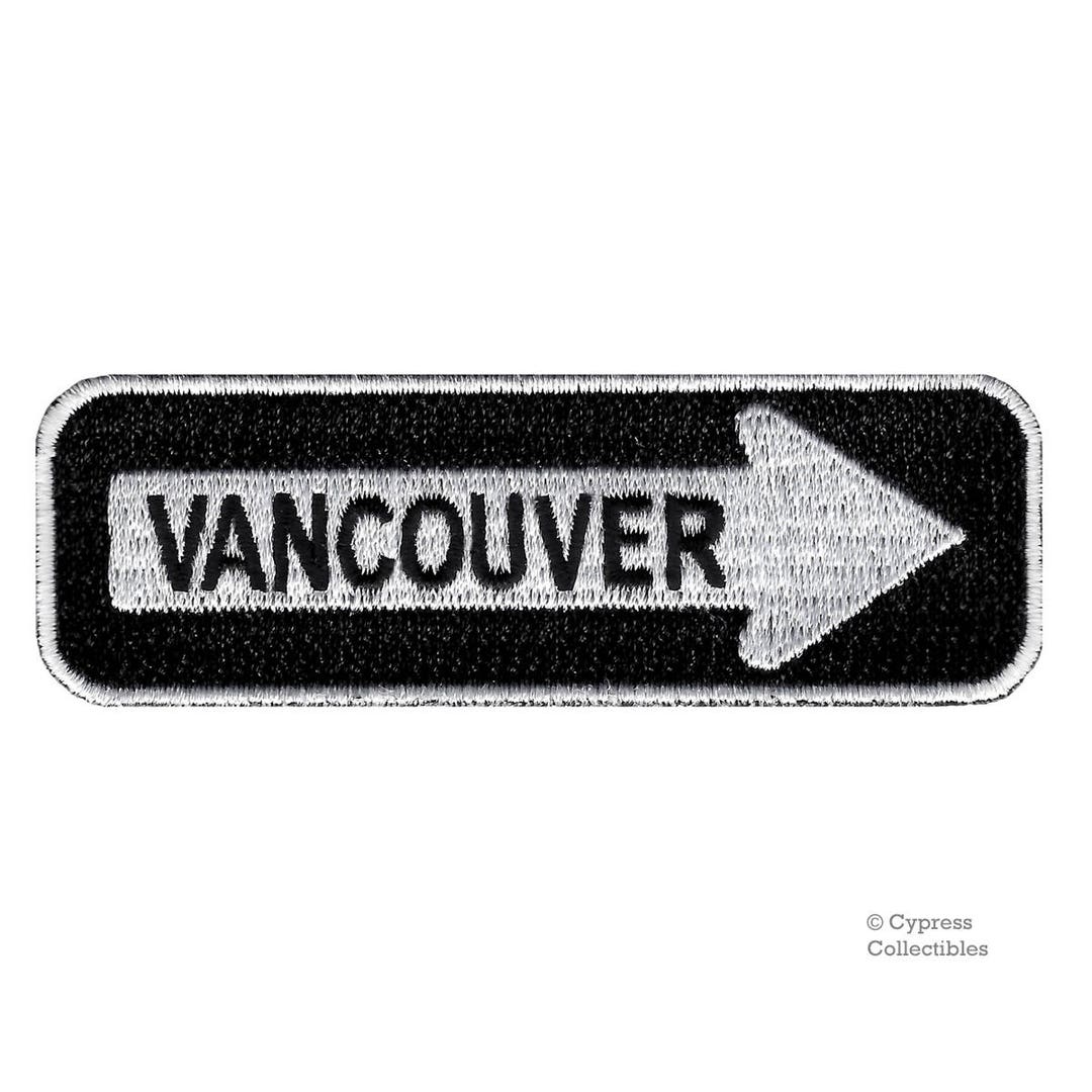 VANCOUVER ROAD SIGN parche bordado de hierro apliques One Way Highway ...